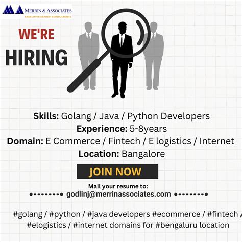 Merrin And Associates On Linkedin Hiring Golang Python Java