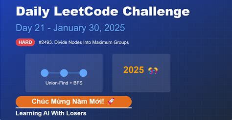 Daily Leetcode Challenge Day 21 2493 Divide Nodes Into Maximum Groups