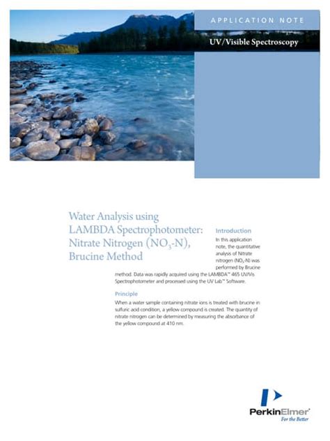 Water Analysis Using Lambda Spectrophotometer Pdf