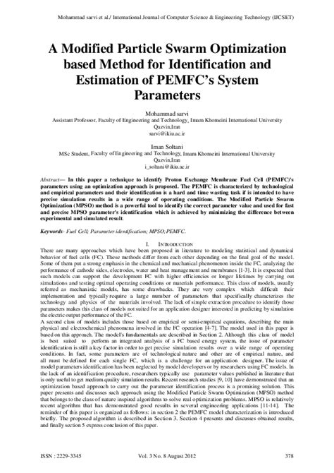 Pdf A Modified Particle Swarm Optimization Based Method For Identification And Estimation Of