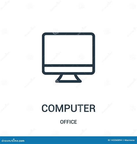 Computer Icon Vector From Office Collection Thin Line Computer Outline Icon Vector Illustration
