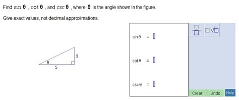 Solved Find Sin Theta Cot Theta And Csc Theta Where Chegg Com