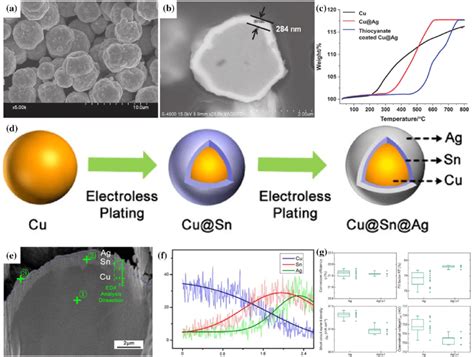 A Sem Image Of Thiocyanate Coated Cu Ag Particles B Cross Sectional