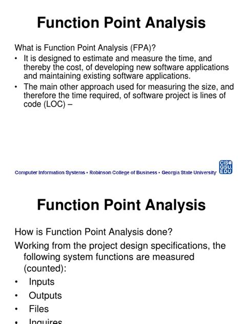 Function Point Analysis Function Mathematics Systems Science