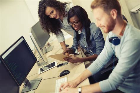 Programmer Working In A Software Developing Company Stock Image Image