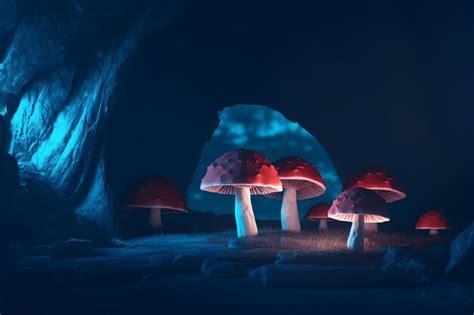 Premium Ai Image Fantastic World Of Mushrooms Neural Network Ai Generated