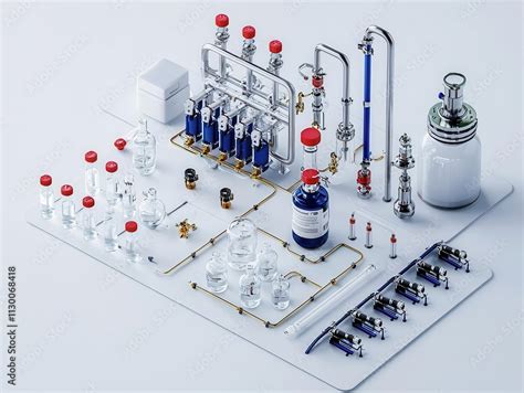 Minimalist Schematic Of A Gas Chromatography System Sleek Layout