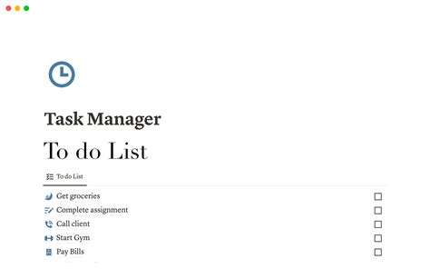 Task Manager Notion Template