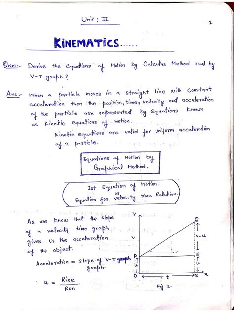 Kinamatics Motion In One Dimension Pdf