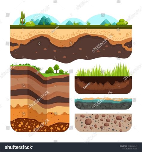 Seamless Ground Cross Sections Underground Textures Stock Vector Royalty Free 2231830549
