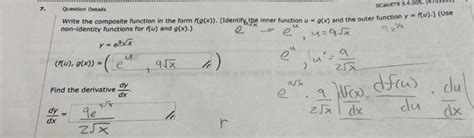 Solved Question Details Write The Composite Function In The Chegg