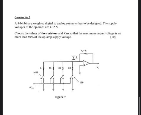 Solved Question No 7 A 4 Bit Binary Weighted Digital To