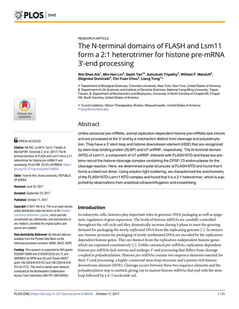 Pdf The N Terminal Domains Of Flash And Lsm11 Form A 2 1 Heterotrimer