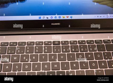 August Vienna Austria Huawei Matebook D Laptop Seen On Display Inside A Huawei