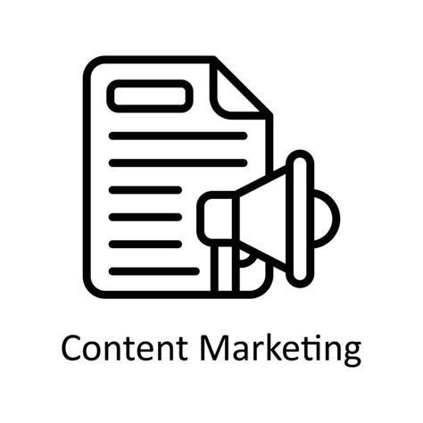Content Marketing Vector Outline Icon Design Illustration Seo And Web Symbol On White