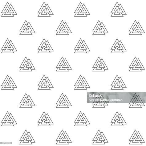 삼각형 Valknut를 결합 한 완벽 한 패턴입니다 벡터 일러스트입니다 Sacred Geometry에 대한 스톡 벡터 아트 및 기타 이미지 Sacred Geometry