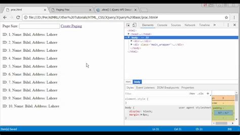 Jquery Part 14 Paging Example Youtube