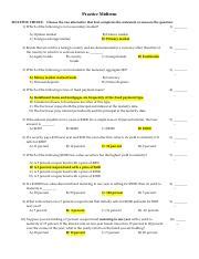 Practice Midterm Version 3 Solutions Pdf Practice Midterm MULTIPLE CHOICE Choose The One