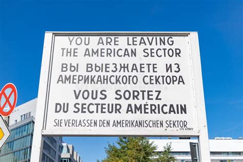 Checkpoint Charlie Sign Stock Image Image Of West Attraction 301210429
