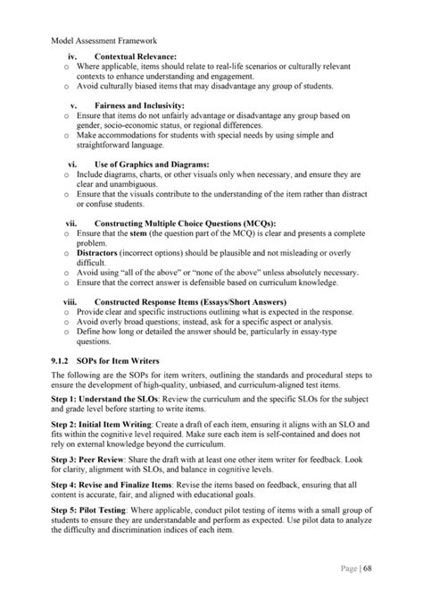 Model Assessment Framework Inter Boards Coordination Commission Ibcc