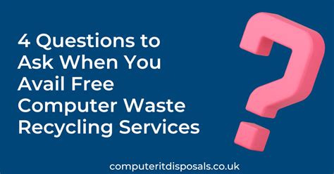 Why Free Computer Waste Recycling Services Are Not Reliable