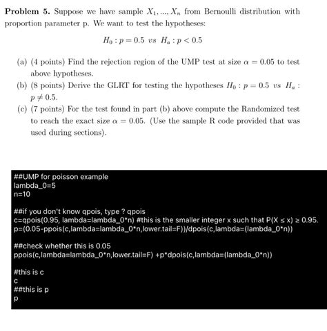 Solved Problem 5 Suppose We Have Sample X1 Xn From Chegg Com