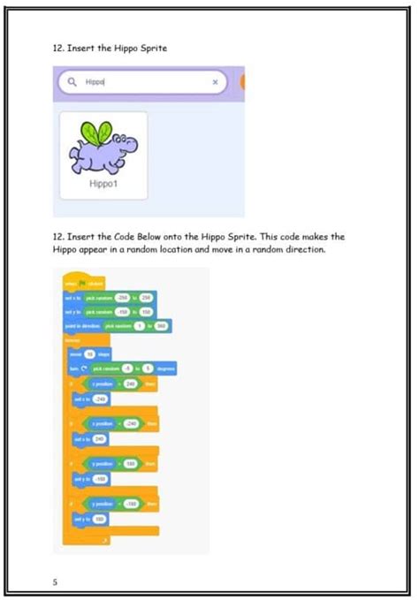 Hippo Attack Coding Project Scratch Game Programming Activity For Beginners