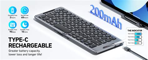 Puechaxe Foldable Bluetooth Keyboard With Stand Holder Rechargeable Pocket Size