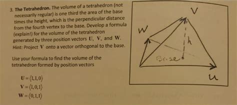 Solved The Tetrahedron The Volume Of A Tetrahedron Not Chegg