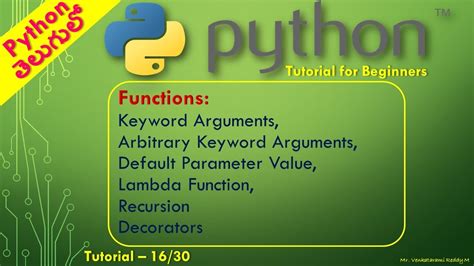 Python Tutorial 1630 Functions Part 2 Youtube
