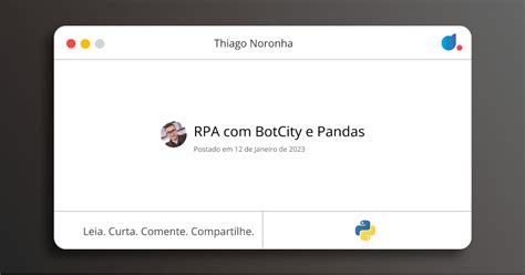 Rpa Com Botcity E Pandas Thiago Noronha Python Dio