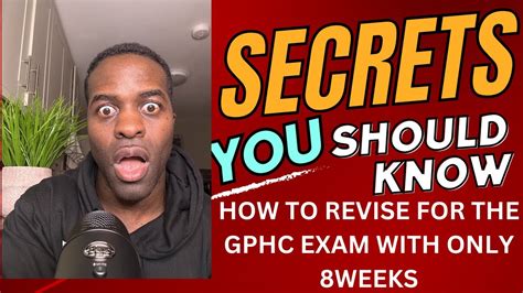 How To Revise For The Gphc Exam With Only 8 Weeks Left Youtube