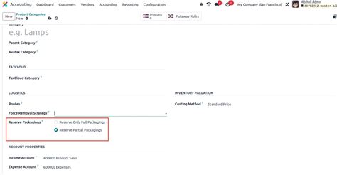 Management Options Odoo 17 Accounting Book