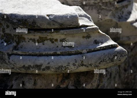Ancient Ionic Order Marble Column Base Stock Photo Alamy