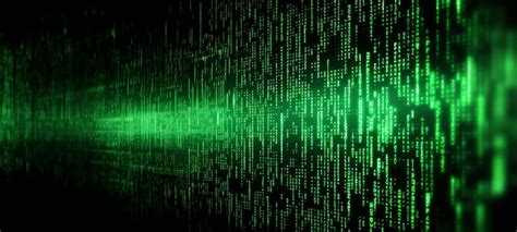 Premium Photo Green Digital Binary Data On Computer Screen For High Fidelity Technology Background