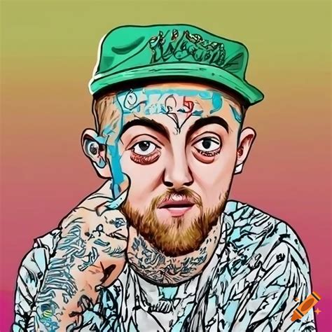 Colorful Illustration Of Mac Miller