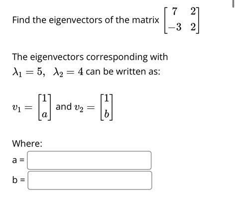 Solved Find The Eigenvectors Of The Matrix [72 32]the