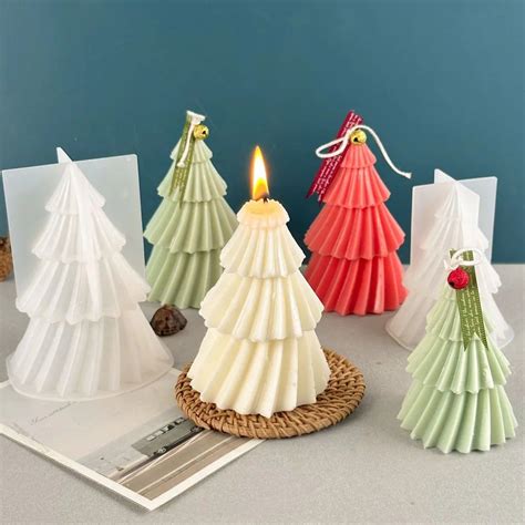 Moule à Bougie En Silicone Pour Arbre De Noël Pour La Fabrication De