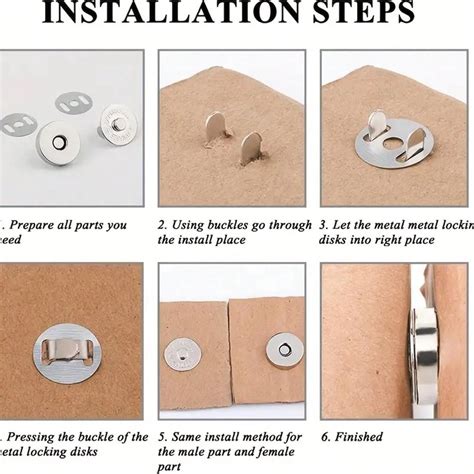 10 Pcs Silver 14mm Magnetic Button Clasps Snaps Fastener Clasps Craft