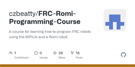 Github Czbeattyfrc Romi Programming Course A Course For Learning How To Program Frc Robots