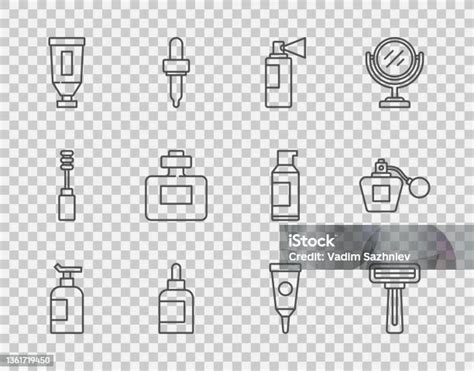 라인 크림 또는 로션 화장품 튜브 면도 기면도기 향수 및 아이콘을 설정합니다 벡터 0명에 대한 스톡 벡터 아트 및 기타 이미지 0명 거울 건강한 생활방식 Istock