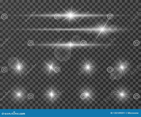 light flare optical lens glowing flashlight effect gleaming camera flash stock vector