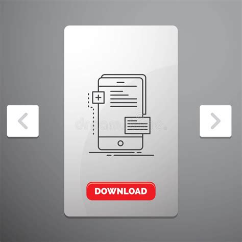 Frontend Interface Mobile Phone Developer Line Icon In Carousal Pagination Slider Design