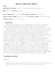 Lab 127 Report Pdf Physics Laboratory Report Title Lab Number And Title Lab 127 Torque And