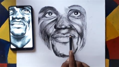 Live Drawing How To Draw A Live Portrait Realistic Sketch Simple