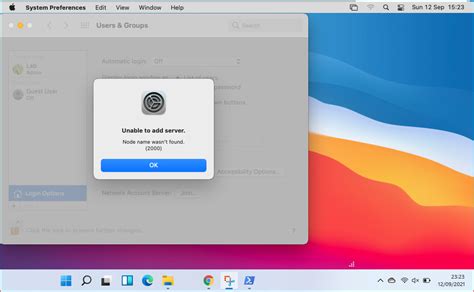 macos active directory domain join error