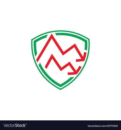 Protect Falling Down Arrow Graph Inflation Vector Image