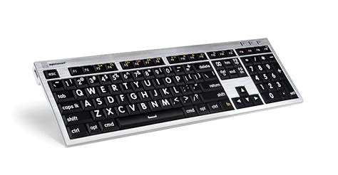 Large Print Keyboard For Mac White Print On Black Keys With LED Light