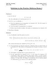 Sample Midterm Solutions IEMS Probability Winter Practice Midterm Exam Page Of
