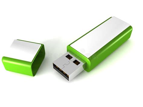 Green Usb Flash Drive Memory Stick Stock Illustration Illustration Of